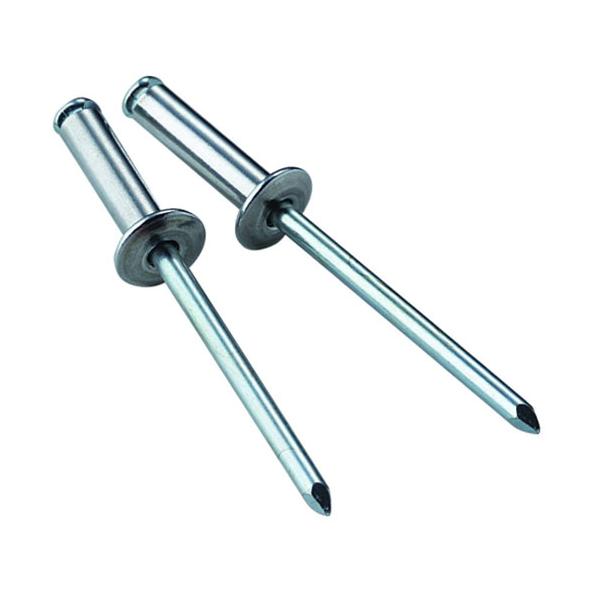 特徴スリーブが花びら状に開きながら母材を引き込んで締結するので、金属とベニヤ・皮・樹脂などの柔軟母材の締結に適しています。花びら状に引き込むため、表面が平面でなくてもカシメられます。柔軟母材対応タイプ母材と部材の締結に仕様A：4.8mmB：...