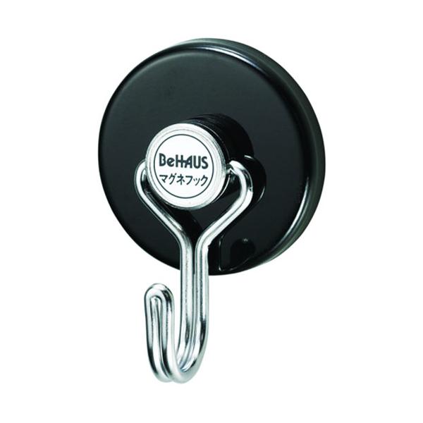 可動式フックで傾斜した場所や天井でも安定したフック掛けが可能。特徴金属面に取り付けて品蘇武吊るし、保管に使用出来ます。フックが上下180°、左右360°可動で天井にも取付可能。吸着面保護シール付仕様本体サイズ：φ66耐荷重：3kgカラー：黒