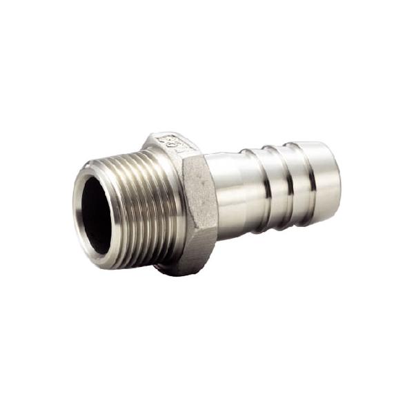 特徴ほとんどのホースと接続可能。ホースバンドで固定するタイプです。仕様ネジ部：JIS規格B0203：1999による。最高使用圧力：ホースの最高使用圧力に準拠する。材質材質：SCS14使用上の注意加締機で加締めての固定は厳禁です。※商品画像は...