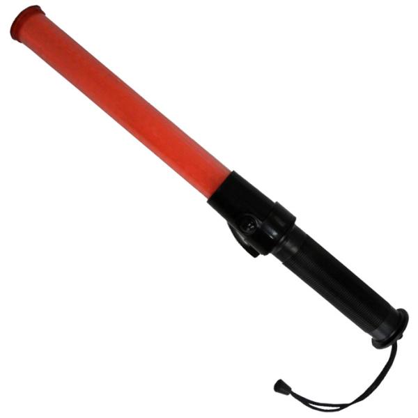 特長軽量で疲れにくい、高輝度スリム誘導棒早い点滅⇒遅い点滅⇒点灯⇒消灯の切り替え付仕様全長：390mm重量：98g(電池の重さは含みません)直径：34mmLED：4個電池：単2乾電池　2本(別売)(軽量 高輝度 スリム 点滅 切替 )