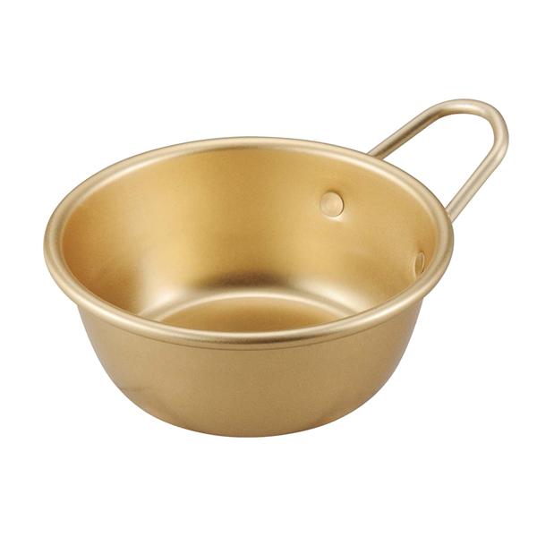 調理時のボールやキャンプなど多様に使える手付きカップです。アルマイト マッコリカップ 手付 11cm■サイズ：164×119×H62mm 400cc