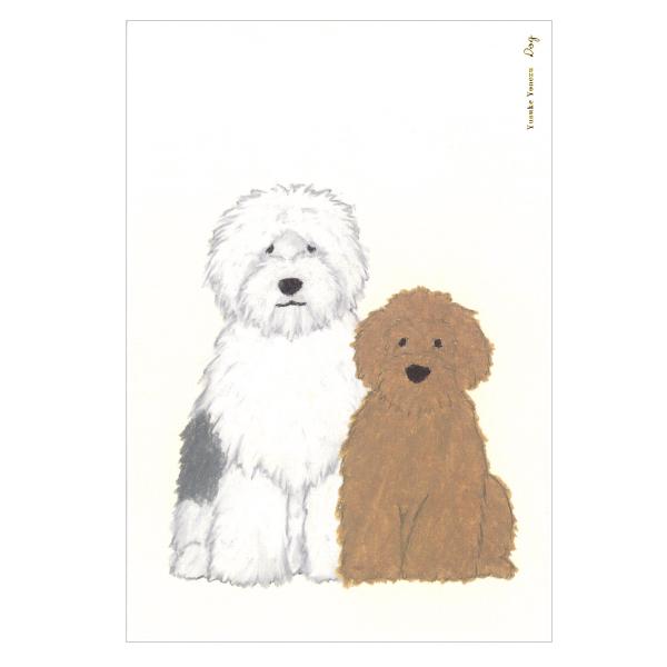 絵本作家としても活躍中のイラストレーター、米津祐介さんのポストカード。クレヨンで描かれた生活道具や動物などのイラストは、手触りの温かみがあり、生活にとけこむ心地よさを感じさせます。オールドイングリッシュシープドッグ紙の厚み：★★☆(一般的な...