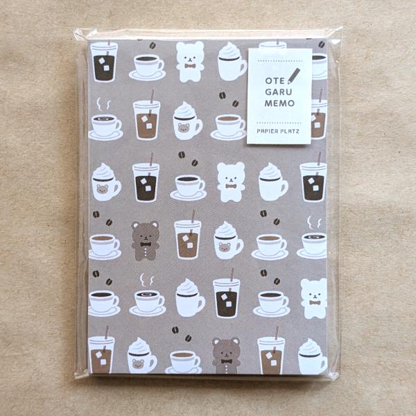 5デザインの絵柄が楽しめるメモ帳です。伝言メモとして使ったり、絵柄を切り抜いて手帳に貼っても可愛いデザインです。コーヒー/アイスコーヒー/珈琲/クマ/ぬいぐるみ/おてがるメモ/■サイズ：W75mm×H105mm■数量：5柄×10枚(50枚入...