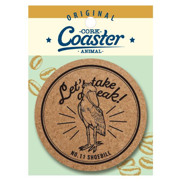 厚さ4mmの丸型コルクコースター。コップの水滴を吸い取ってくれるコルク素材です。ナチュラルな雰囲気で、普段使いやギフトにも喜ばれるデザインです。好きな動物を集めたり、動物好きさんへのギフトにも♪■本体サイズ：90×90mm　パッケージサイズ...