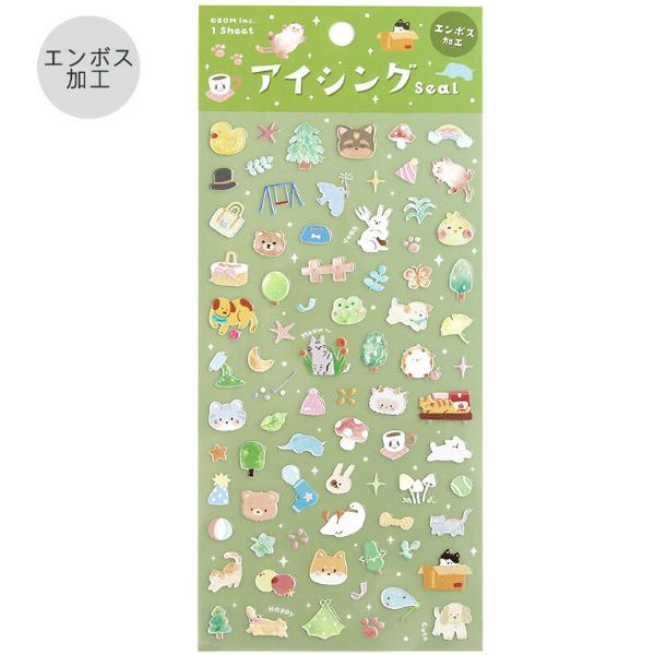 マット質感×触るとざらり。指先で感じる新感覚シール！立体感のあるエンボス加工が施されていて、手触りが特徴的です。ポップで可愛いデザインが手帳やお手紙を彩ります。身の回りの小物や、スマホカバーに貼ったりしても可愛いです♪アヒル/猫/ネコ/ウサ...