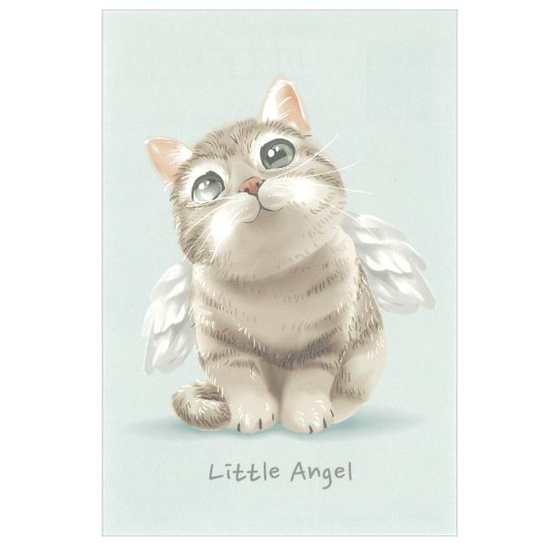 天使のように可愛いネコチャンシリーズ。お友だちへのお便りや、コレクションにも。郵便番号枠あり紙の厚み：★★☆(一般的な官製ハガキよりやや厚め)■サイズ：100×148mm■数量：1枚入■素材：紙■生産国：日本FRONTIA(フロンティア)