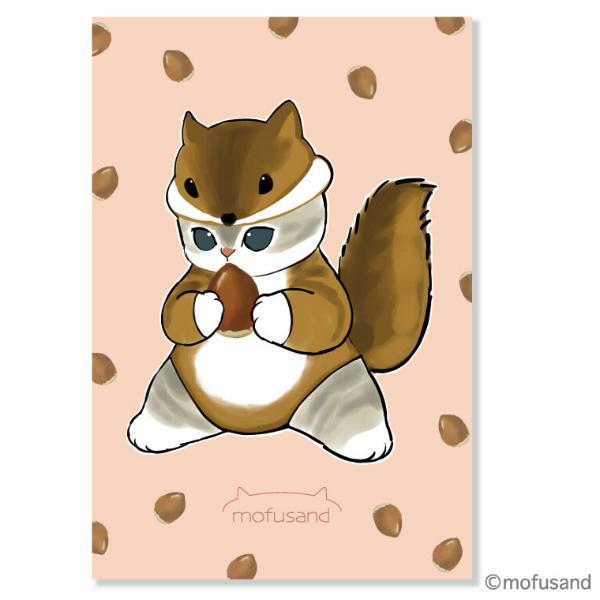 『mofusand』シリーズの秋柄ポストカード。SNSを中心に大人気のイラスト作家「ぢゅの」さんによる可愛い猫たちの世界が味わえます。秋のお便りやコレクションに。猫/ねこ/リス/どんぐり/ハガキ/紙の厚み：★★☆(一般的な官製ハガキよりやや...