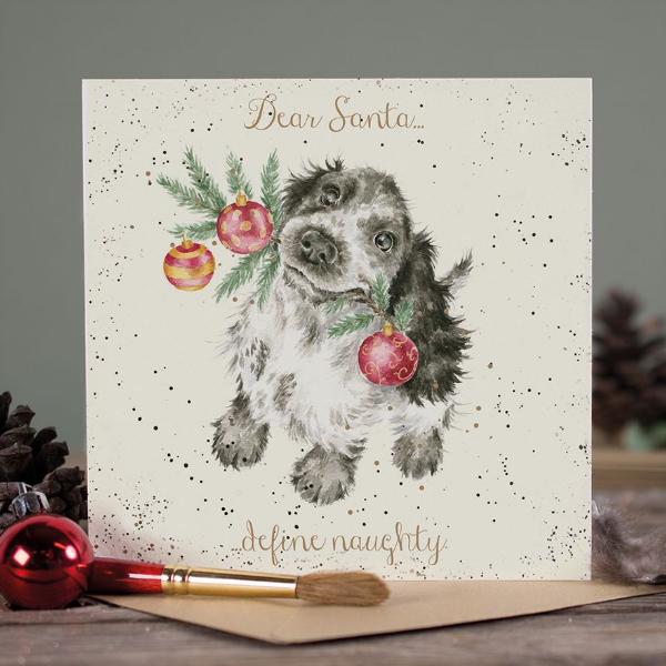 "Dear Santa...Define Naughty"（親愛なるサンタさん…イタズラの定義とは？）表紙に金箔押し加工の文字が入った、美しい動物イラストのクリスマスカードです。サンタさんはいい子にだけプレゼントを配るという伝説があります。...