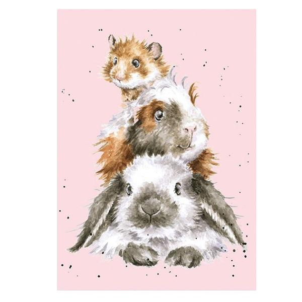 縦に重なる小さな愛らしい生き物たち。しっかりとした厚みと温かみのある紙質でグリーティングカードとしてはもちろん、お部屋に飾っても可愛いです。『Wrendale Designs（レンデールデザイン）』イギリスの人気アーティスト「ハンナ・デール...