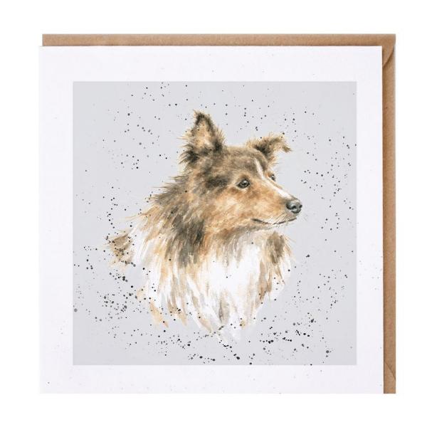 ふわふわの毛並みが美しいシェットランドシープドッグ。犬好きの方へのメッセージカードとしてはもちろん、お部屋に飾っても可愛いです。中面は白紙なので自由にアレンジ可能。色紙代わりに使ったり、様々なシチュエーションで使えます。再生クラフトの封筒つ...