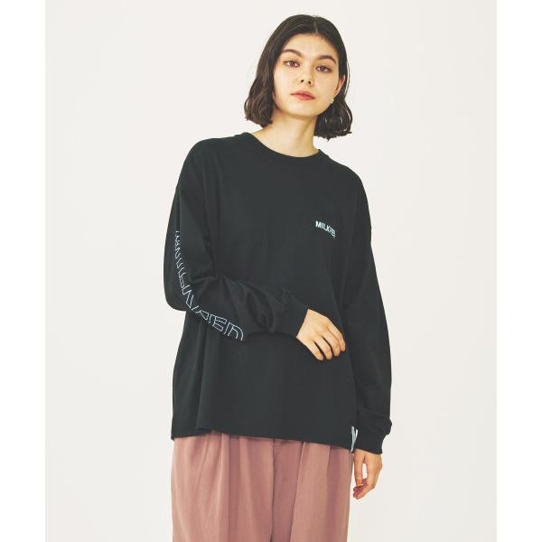 STENCIL LOGO BASIC L/S TEE＼＼ベーシックシリーズ／1枚で着てもサマになる！長袖Tシャツ／／■右腕にMILKFED.で人気のステンシルロゴを施したロンT■裾には新しくなったベーシックシリーズのネーム付き■デイリーから...