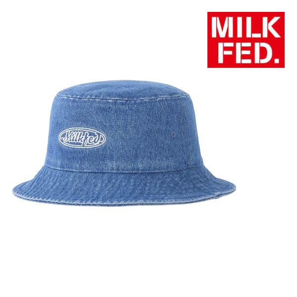 ＼＼シンプルでどんなスタイルにも合わせやすいMILKFED.ロゴのハット／／ウォッシュの入ったデニム素材のシンプルなバケットハット。オーバル型のロゴ刺繍で、ストリートなコーデにもピッタリなアイテムです。内側に調節紐が付いています。頭周り57...