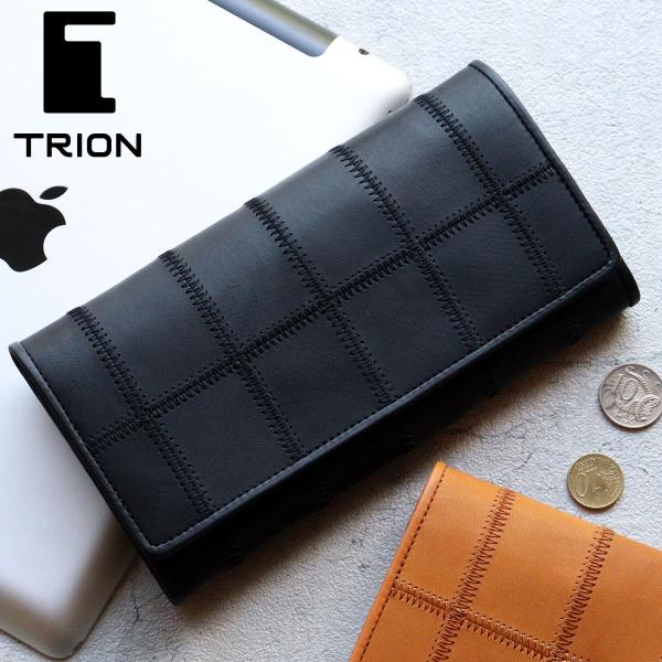 メッセージカード・ラッピング無料選べるノベルティTRION  トライオン PANELシリーズ かぶせ長財布 DPC801R  グラブ生産時の残革から生まれたパネルレザーの長財布。 パネルレザーの魅力溢れる、トライオンのクラシックなスモールグ...