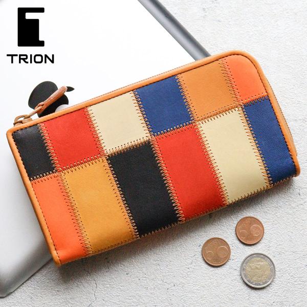 メッセージカード・ラッピング無料選べるノベルティTRION  トライオン PANELシリーズ L字ファスナー長財布 DPC804MTWR  グラブ生産時の残革から生まれたパネルレザーの長財布。 パネルレザーの魅力溢れる、トライオンのクラシッ...