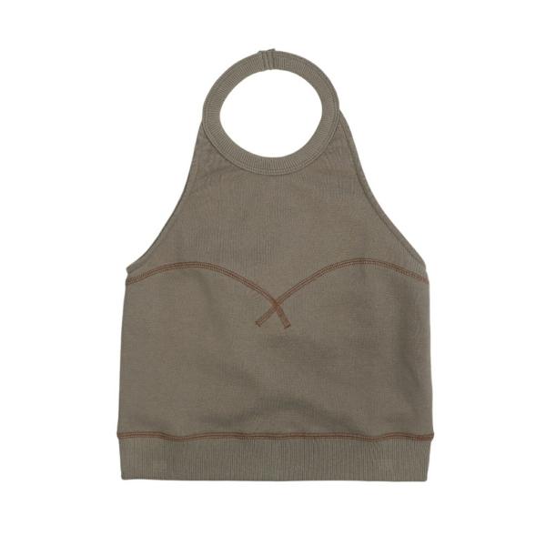 無駄のないクリーンなラインが映える、ミニマルデザインのクロップドタンク。落ち着いた2色展開で合わせやすく、柔らかなスウェット素材で快適な着心地。ウエストに沿う短め丈が特徴で、ハイウエストボトムと好相性。コットン100％（リブ：コットン95％...
