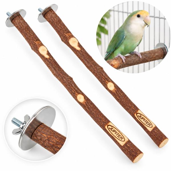 【セキセイインコ・小型鳥の止まり木に／天然木ニームパーチS 2個セット】天然ニームの木を使用した小型鳥用パーチです。天然木ならではの自然な凹凸があり、小鳥が足でつかまって止まれる自然な形状。ケージ内の止まり場・休憩場所づくりにおすすめです。...