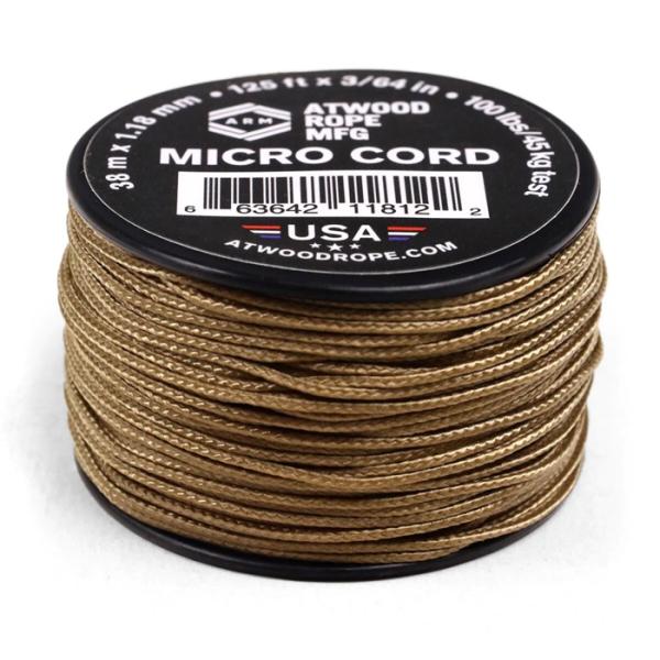 1.18mm マイクロコード アトウッド ロープ  (TAN) パラシュートコード パラコード 38M ATWOOD ROPE MFG 耐加重46Kg  キャンプなどに