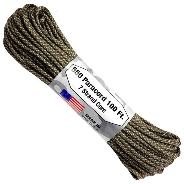 丈夫 高品質 アトウッド ロープ/ATWOOD ROPE MFG ACU デジタル 7Strand パラシュートコード/パラコード 30M 耐加重250Kg キャンプなどに