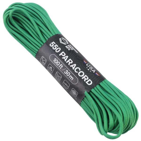 アトウッド ロープ グリーン 7Strand 550 パラシュートコード パラコード 30M ATWOOD ROPE MFG 耐加重250Kg  キャンプなどに