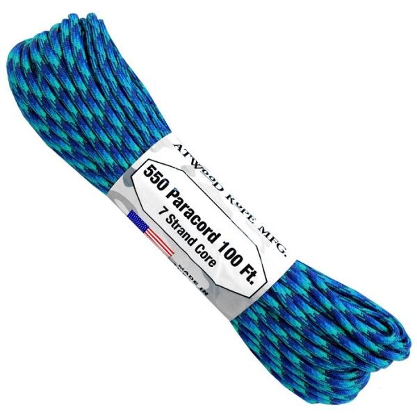 丈夫 高品質 アトウッド ロープ/ATWOOD ROPE MFG ネプチューン 7Strand パラシュートコード/パラコード 30M 耐加重250Kg キャンプなどに