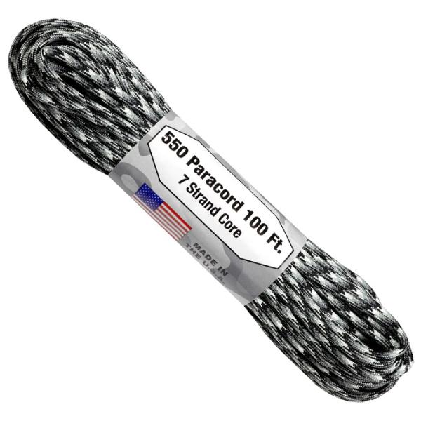 丈夫 高品質 アトウッド ロープ/ATWOOD ROPE MFG  アーバン カモ 7Strand パラシュートコード/パラコード 30M 耐加重250Kg  キャンプなどに