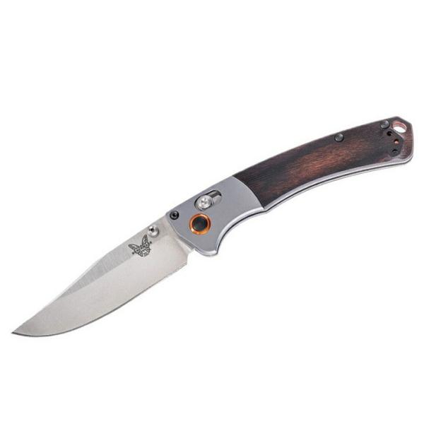 爆買 BENCHMADE/ベンチメイド #15085-2 Mini Crooked River ミニ クルックド リバー/ウッド 折り畳みナイフ【日本正規品】