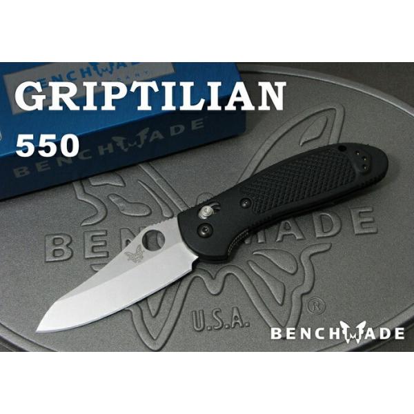 爆買 ベンチメイド 550-S30V グリップティリアン シルバー直刃/サムホール ,折り畳みナイフ ,BENCHMADE Griptilian【日本正規品】