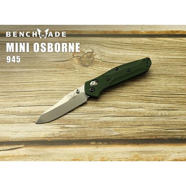 爆買 ベンチメイド 945 ミニ オズボーン シルバー直刃,グリーンハンドル 折り畳みナイフ,BENCHMADE Mini Osborne Folding Knife【日本正規品】