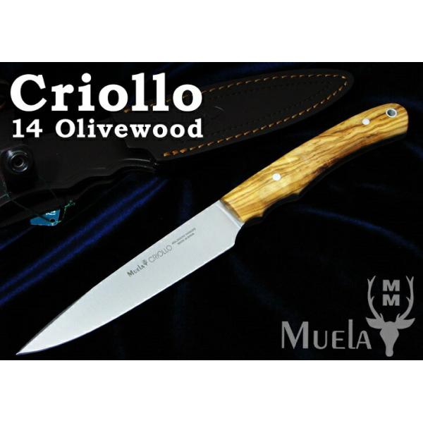 Muela/ムエラ CRIOLLO-14.OL クリオリオ 140mm オリーブウッドハンドル シースナイフ