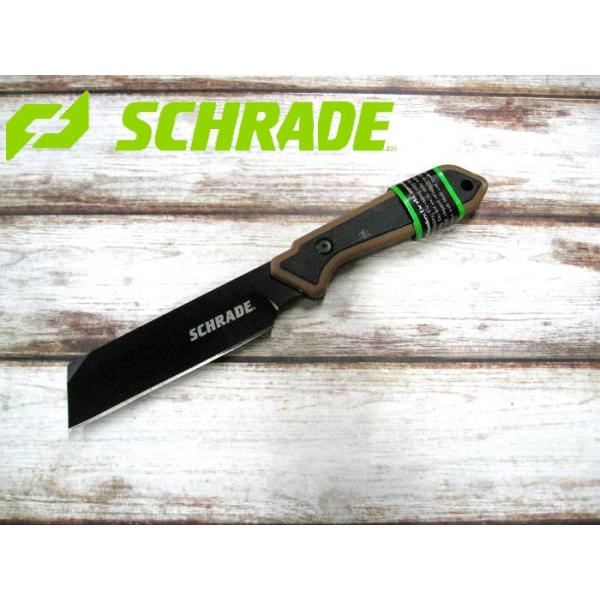 シュレード  SCH1124288 フロンティア  クリーバースタイル シースナイフ 3Cr13鋼 ブラック TAN GRN ハンドル Schrade
