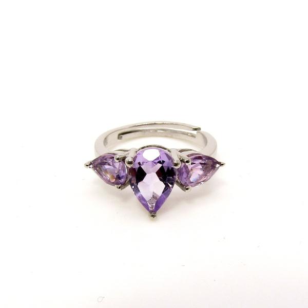 天然アメジスト　リング（指輪）　Silver925　金属アレルギー対策イーコーティング素材　　　天然アメジスト　　　Silver925 金属アレルギー対策イーコーティングサイズリング　　　　　　　　　　　フリーサイズ　『愛の守護石』『真実の...