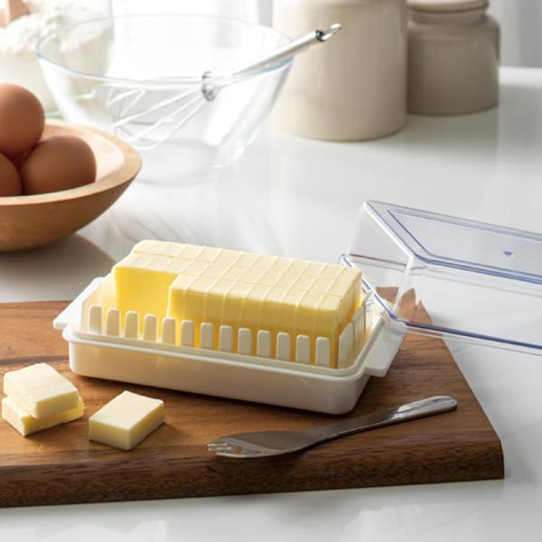 カッティングガイド付きバターケースキッチン雑貨【スケーター】