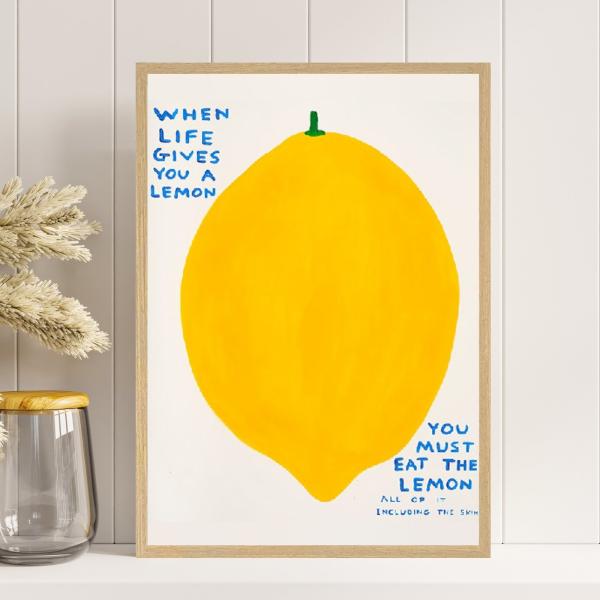 レモンのデザインイラストアートポスターです。