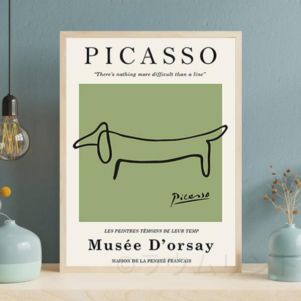 ピカソの線画動物デザインのアートポスターです。