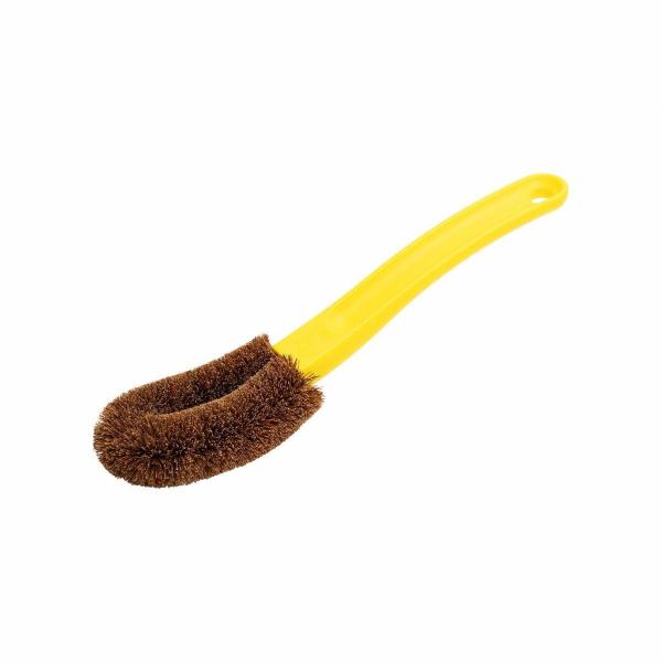 サイズ　幅45×厚22×全長190mm【柄の長さ】120mm材　質　パーム(ココナッツ繊維）・亜鉛メッキ線・ポリプロピレン【柄】耐熱温度　90度亀の子ジャンプは大小2サイズ。ふつうサイズは各所の掃除や大人の靴洗いに、小サイズは細部の掃除やお...