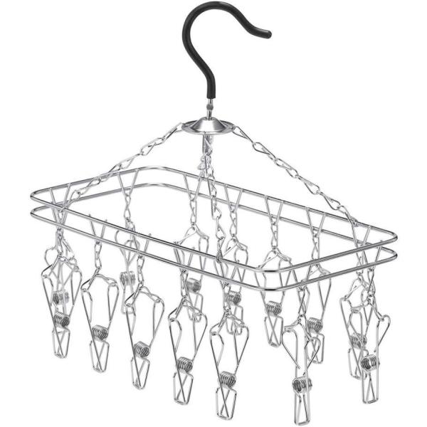 サイズ：43×31×H40cm材質：ステンレス鋼殆どの方が使用され経験のある 樹脂系とスチール系は長年の使用で雨や夏の強い太陽の光で劣化し破損してしまう物が多々あります。 スチールは、錆の発生で衣類に錆を付着させてしまう事もあります。 従来...