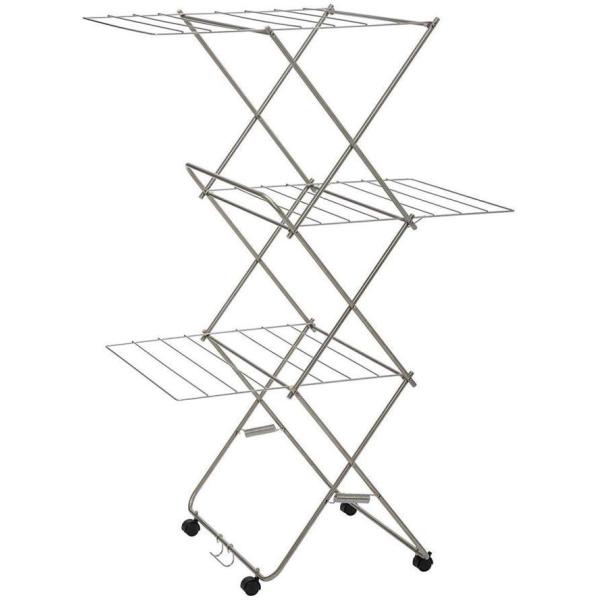 材質：ステンレス鋼サイズ（使用時）71×101×H151cm（収納時）71×88×H10cm重量：5.5kg【セールスポイント】足元に組み込まれたスプリングの作用で一人の力でも簡単にサッと広げられます。畳めば約10cm幅になり、立て掛ければ...