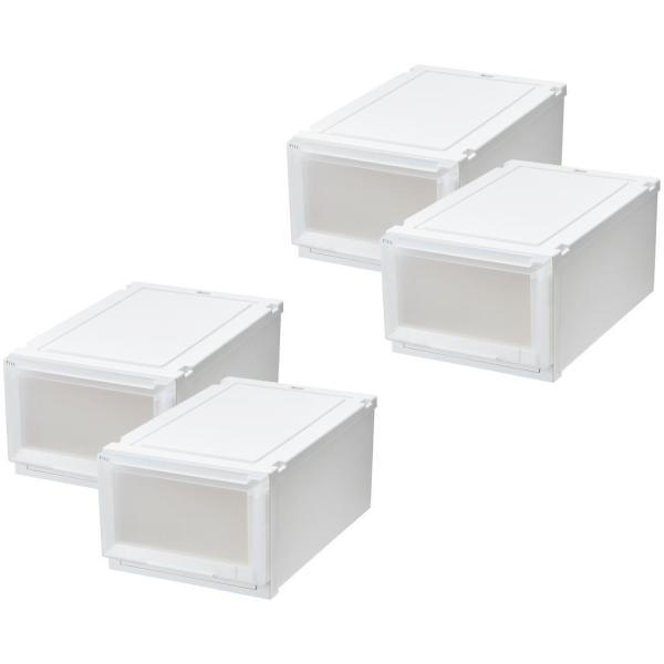 カラー　ホワイトクリア最大外寸（約）幅35×奥行55×高さ25cm有効内寸（約）幅26.5×奥行48.5×高さ19.3cm収納の目安（約）Yシャツが9枚積み重ね使用　3段まで可能天板耐荷重（約）5kg引出耐荷重（約）3.6kg材　質【天板・...