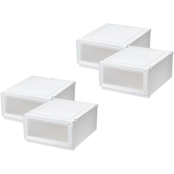 カラー　ホワイトクリア最大外寸（約）幅45×奥行55×高さ25cm有効内寸（約）幅36.5×奥行48.5×高さ19.3cm収納の目安（約）Yシャツが12枚積み重ね使用　3段まで可能天板耐荷重（約）5kg引出耐荷重（約）5.4kg材　質【天板...