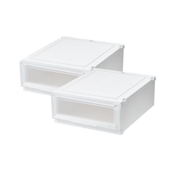 カラー　ホワイトクリア最大外寸（約）幅45×奥行55×高さ20cm有効内寸（約）幅36.7×奥行48.6×高さ14.3cm収納の目安（約）Yシャツが8枚積み重ね使用　3段まで可能天板耐荷重（約）5kg引出耐荷重（約）4.5kg材　質【天板・...