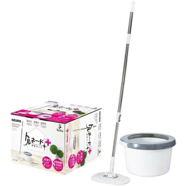 サイズ：モップ：拭き幅：約26cmモップ使用時全長：約110〜133cmバケツ：直径約33×高さ約21cm材　質:ヘッド：ポリプロピレン・柄：ステンレス・モップ糸：ポリエステル・バケツ：ポリプロピレンモップを回転させて洗浄、脱水。手を汚さず...