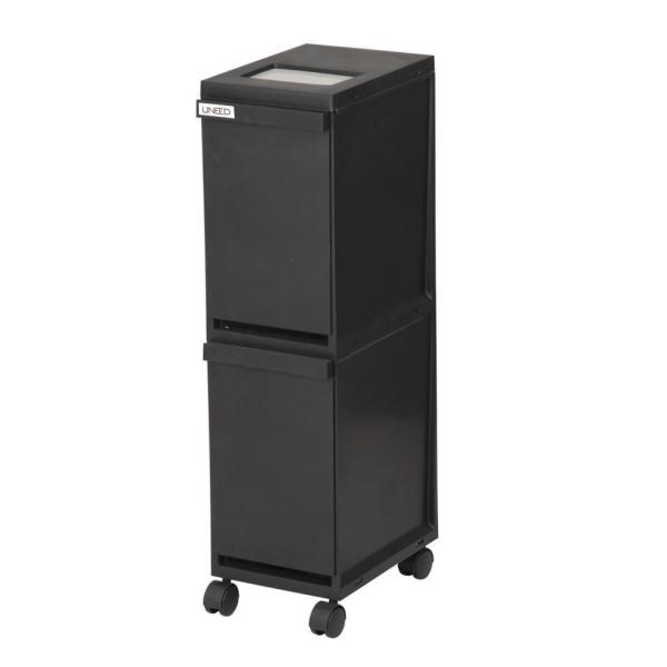 サイズ：20.5×29.5×72.5Hcm材　質【本体・他】ポリプロピレン【キャスター】ポリプロピレン、ポリカーボネート、スチール重　量：2.5kg容　量：10L×2【セールスポイント】上からプッシュ＆引き出し。すき間に入るすっきりスリムタ...