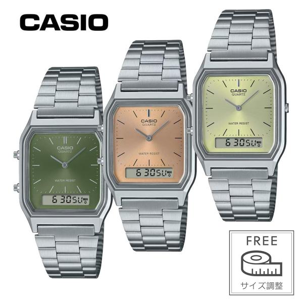 CASIO CLASSIC STANDARD デジアナウォッチAQ-230 series【カラー】1.モスグリーン2.サーモンピンク3.ペールイエローカラーダイアルを採用した華やかなデジタル・アナログコンビネーションモデルです。ベースモデル...