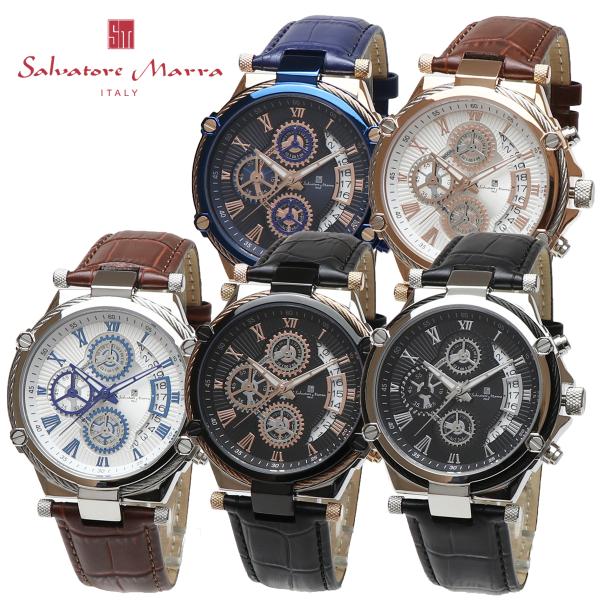 ■商品【Salvatore Marra Itary クロノグラフ 本革ベルト SM18102】 クロノグラフのスポーティなデザインはダンディで男らしく手元を飾ります。スポーティと高級感が融合したアダルトなデザインでスーツにもマッチします。■...
