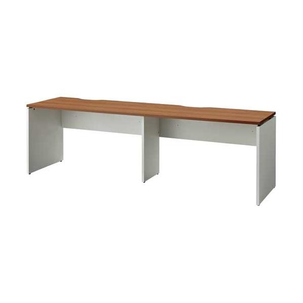 高さ７２０ｍｍ、多様なワークスタイルを実現するデスクシリーズ「ｂ−Ｆｏｒｅｔ（ビーフォレット）」フリーデスク片面タイプＷ２４００ｍｍ/天板ミディアムウッドとホワイトから選べます。片面タイプなので壁につけてのレイアウトにおすすめ。天板には配線...