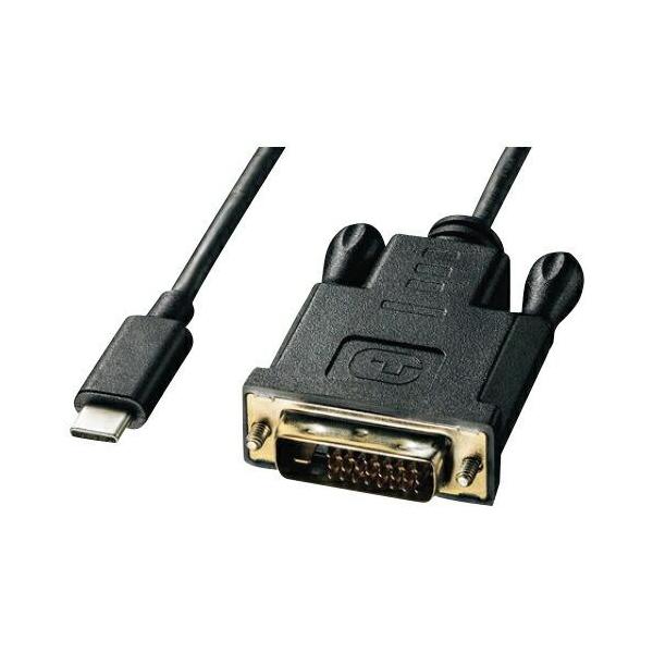 DisplayPort AltモードのUSB Type-CのPCとDVIのディスプレイをアダプタ無しで直接接続することができるケーブルDisplayPort Altモード対応のUSB Type-Cポートを持つパソコンにDVI入力端子を持つテ...