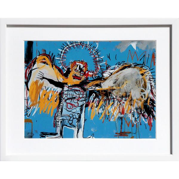【商品名】バスキア アートパネル アートフレーム付 壁掛け用(絵は(C)Estate of Jean-Michel Basquiat.Licensed by Artestar New York. ジクレー版画・額縁は無垢材 塗装仕上げ)【人...