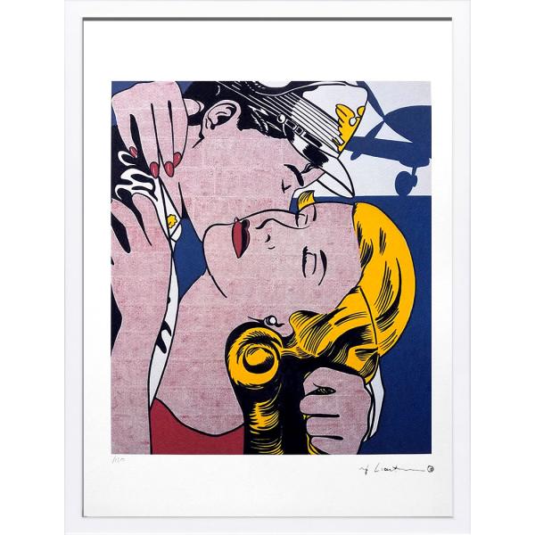 【商品名】ロイ・リキテンスタイン アートパネル アートフレーム付 壁掛け用(絵は(C)Castelli Graphics/STYRIA Studioのエンボス加工 エディションナンバーあり(150枚限定) リトグラフ、ARCHES(R)Fr...