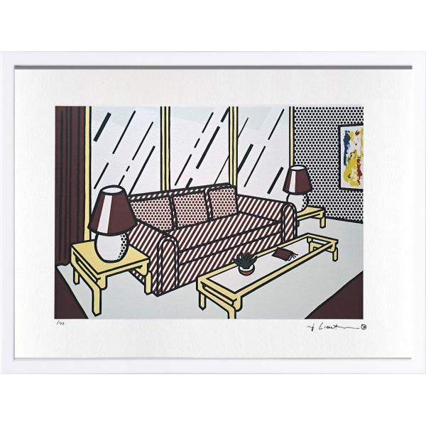 【商品名】ロイ・リキテンスタイン アートパネル アートフレーム付 壁掛け用(絵は(C)Castelli Graphics/STYRIA Studioのエンボス加工 エディションナンバーあり(150枚限定) リトグラフ、ARCHES(R)Fr...