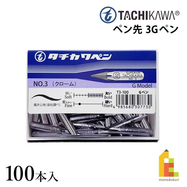 Gペンは、線の強弱がつけやすい、ペン先の中で最も太い線が書けるペン先です。ただし、強弱が付けやすいため、コントロールには多少の慣れが必要です。太い線も難なく書けます。タチカワのペン先は、日光に比べてペン先が硬く製造されています。太さを安定さ...